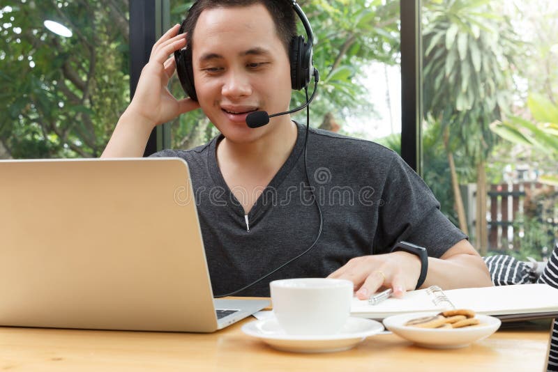 Work from Home,Businessman Working Remotely from Home. Using Computer ...