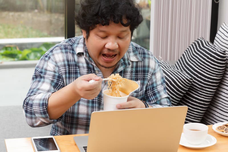 Work from Home,Businessman Working Remotely from Home. Using Computer ...