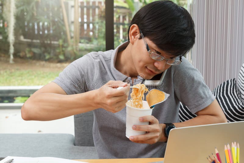 Work from Home,Businessman Working Remotely from Home. Using Computer ...