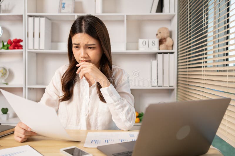 College Student is Analyzing Data or Doing Homework Assignments in Her House Stock Photo - Image ...