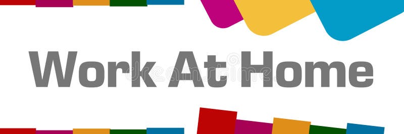 Work at Home Colorful Abstract Shapes Stock Illustration - Illustration ...