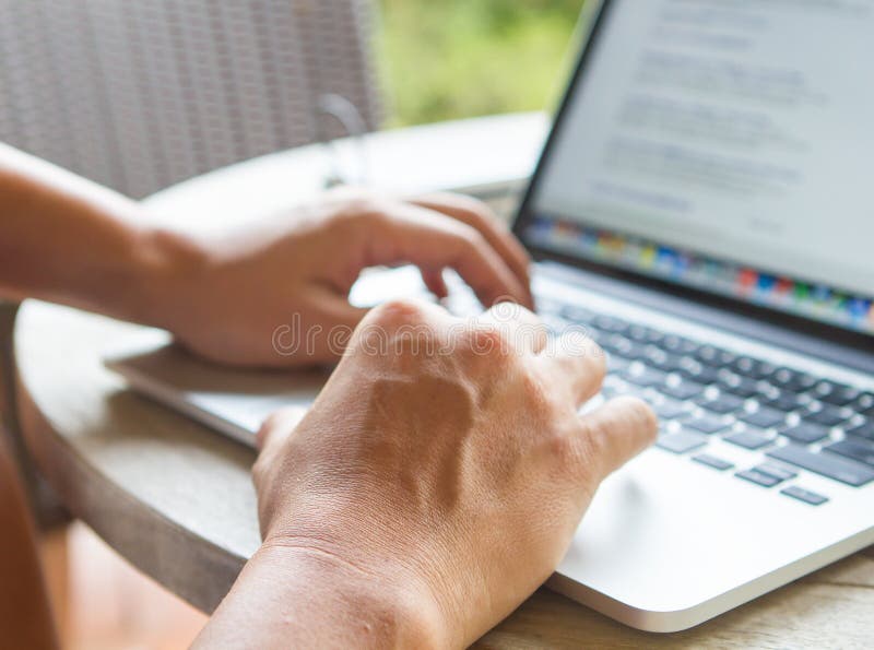 Work from home stock image. Image of laptop, fingers - 46120195