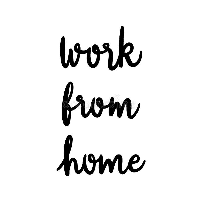 Work from Home Hand Lettering on Computer Screen with Creative ...