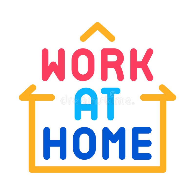Work at Home Icon Vector Outline Illustration Stock Vector ...