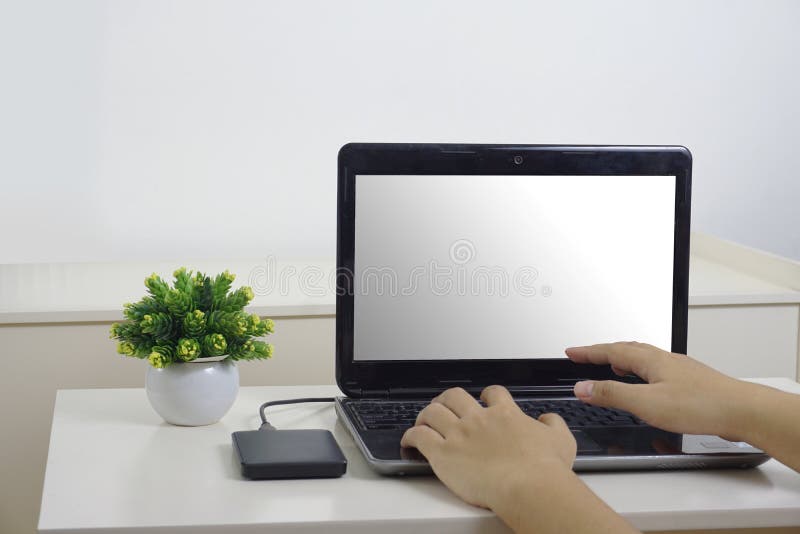 Work from Home with a Laptop. Stock Image - Image of digital ...