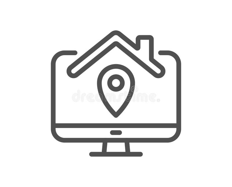 Work at Home Line Icon. Outsource Job Sign. Vector Stock Vector ...