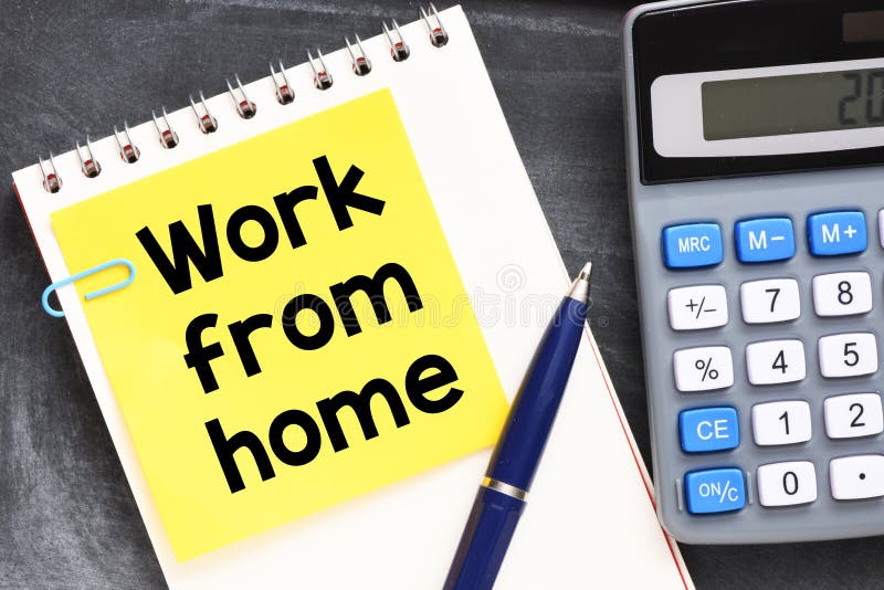 Work from Home, Message on Office Workplace at Quarantine Time Stock ...