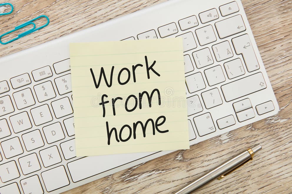 Work from Home Message on Post-it Stock Photo - Image of infectious ...