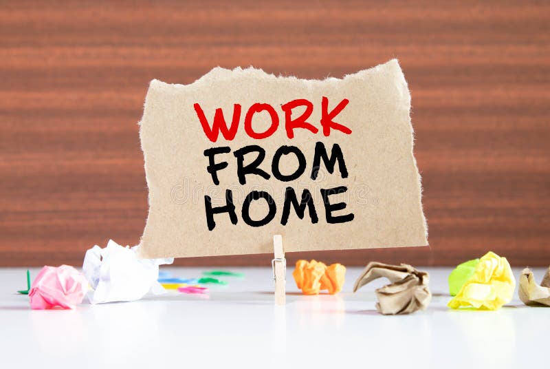 Work from Home Message on Today Page Stock Image - Image of notebook ...