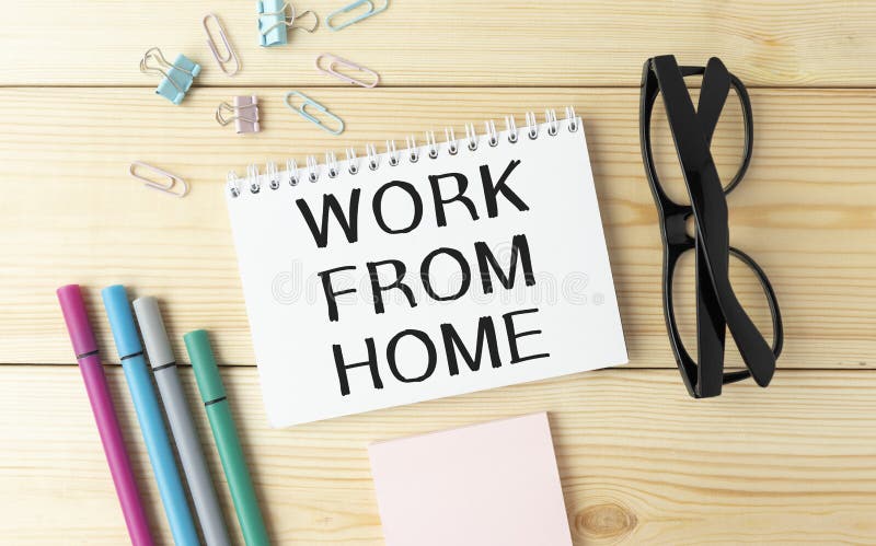 Work from Home Message on Today Stock Image - Image of text, note ...