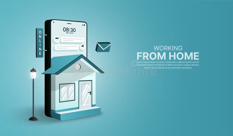 Work from Home by Mobile Application and Website on Smartphone in Form ...