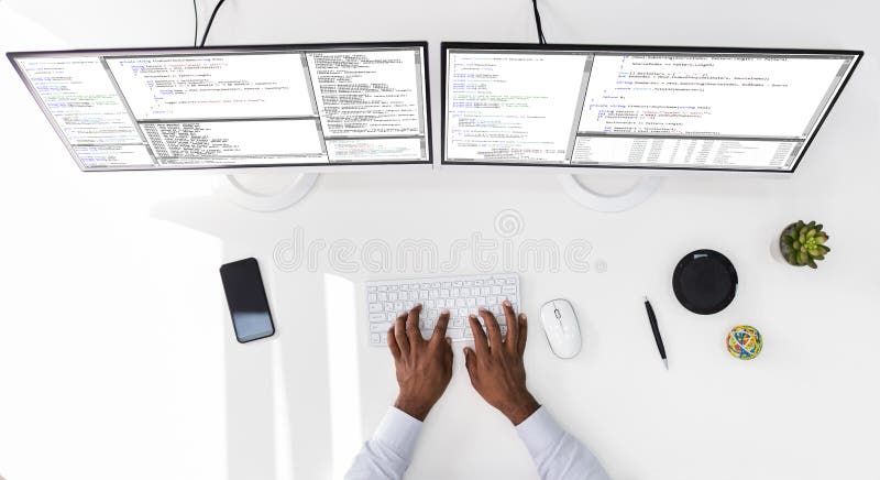 Work from Home stock photo. Image of multiple, monitor - 212683632