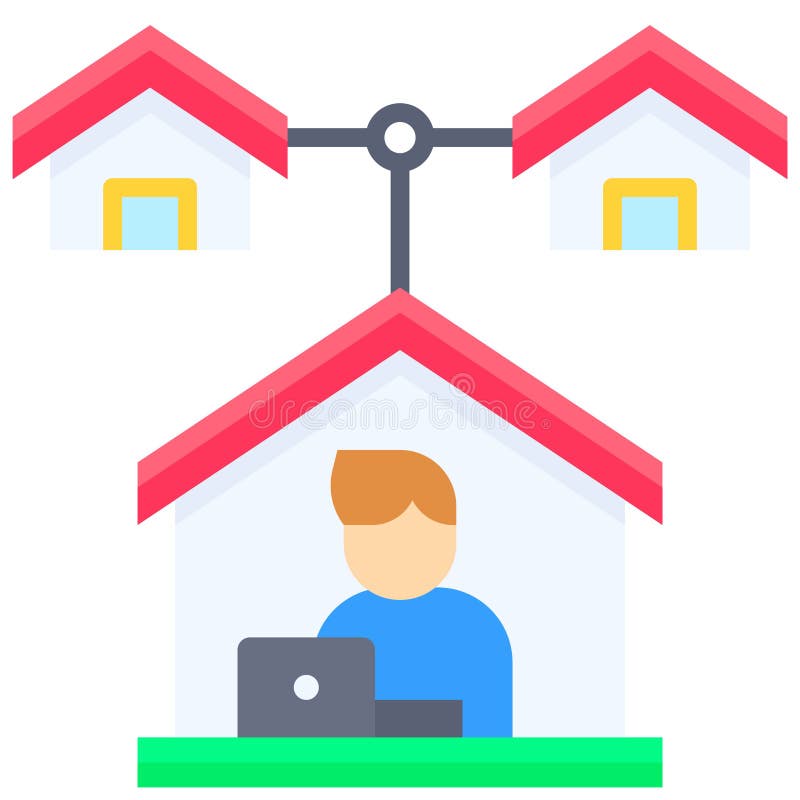 Work from Home with Network Connection Vector Stock Vector ...