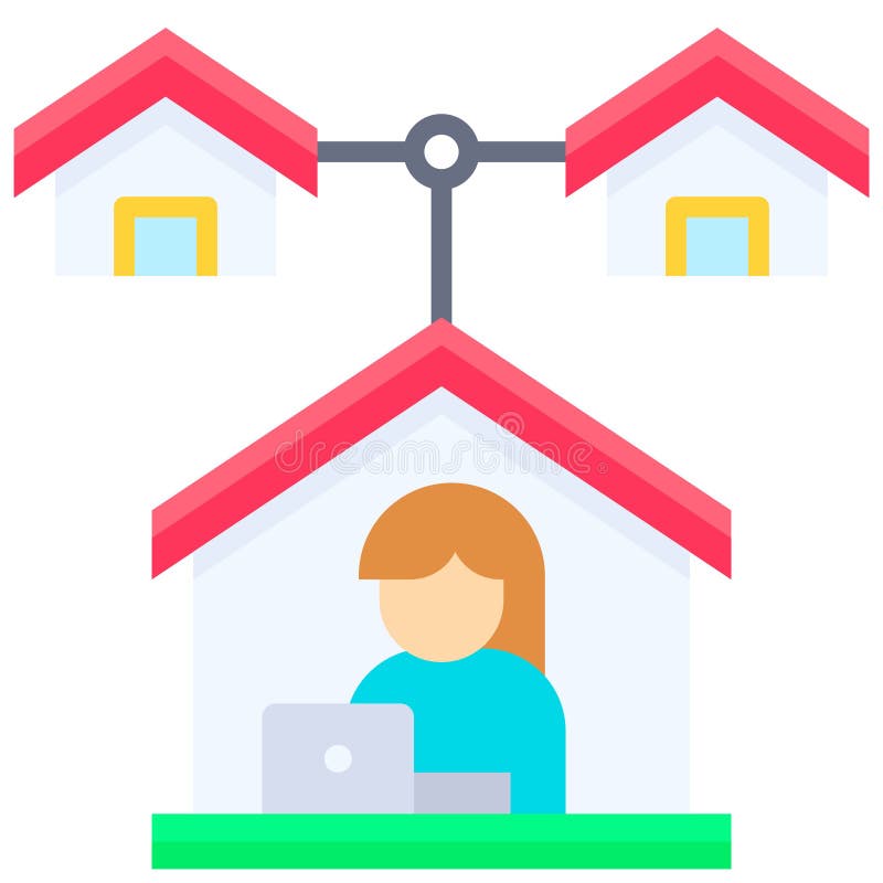 Work from Home with Network Connection Vector Stock Vector ...