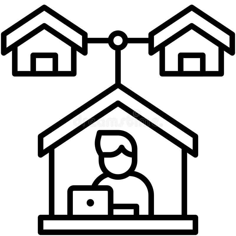 Work from Home with Network Connection Vector Stock Vector ...