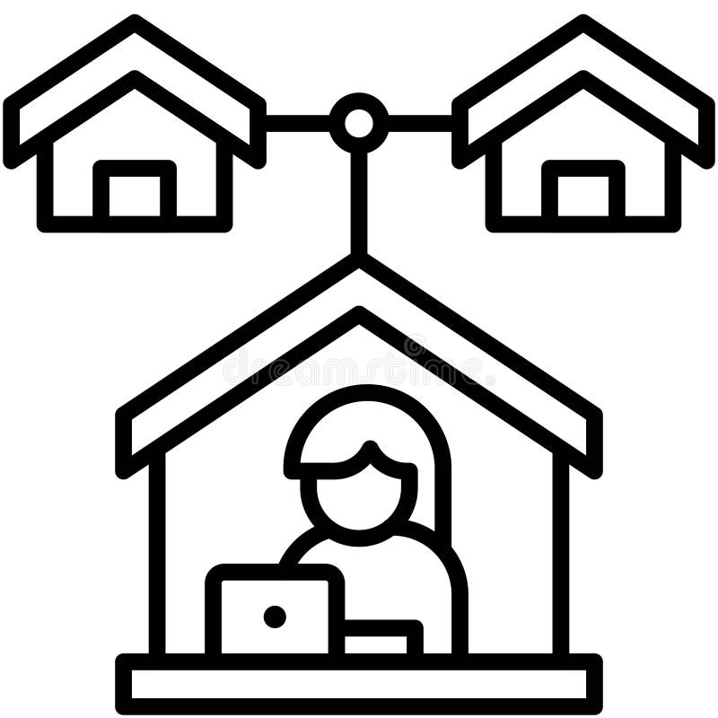 Work from Home with Network Connection Vector Stock Vector ...