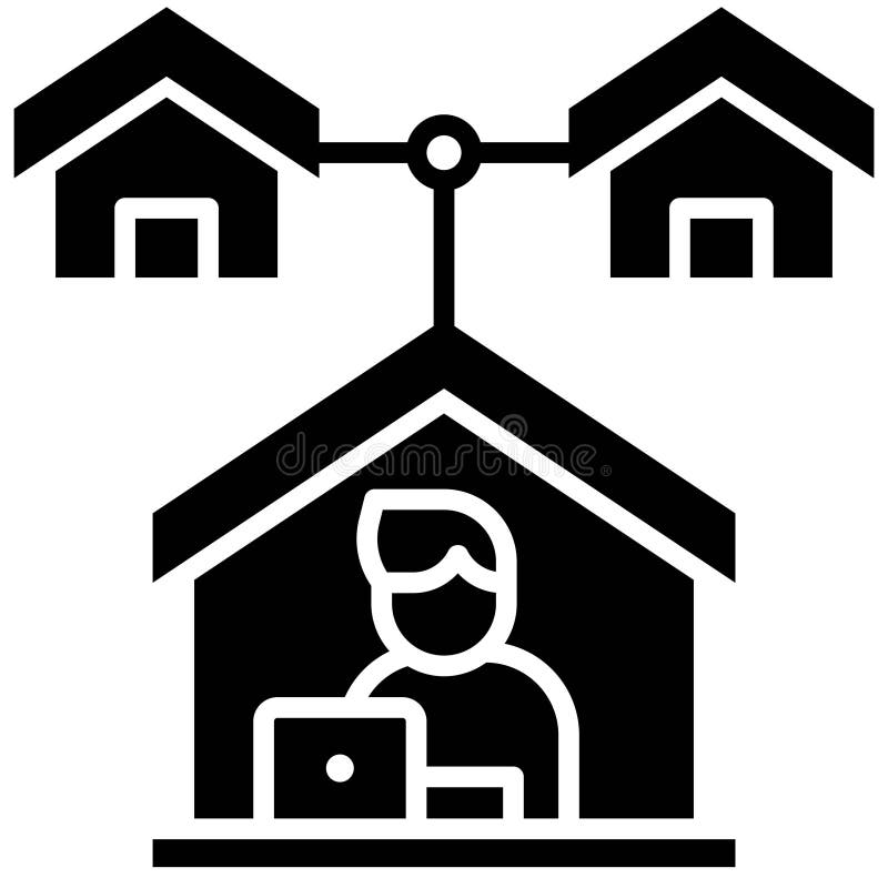 Work from Home with Network Connection Vector Stock Vector ...