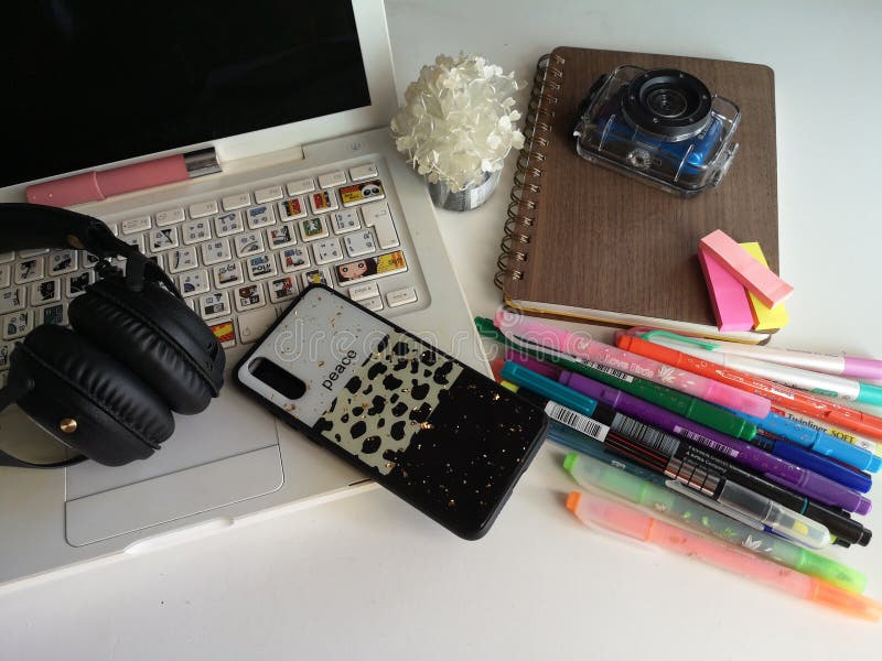 Work from Home Office Concept with High Technology. Editorial Image ...