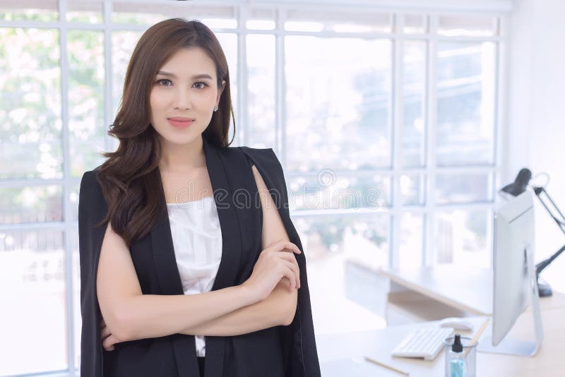 Work From Home. Office Lady In Office Stock Photo - Image of business ...