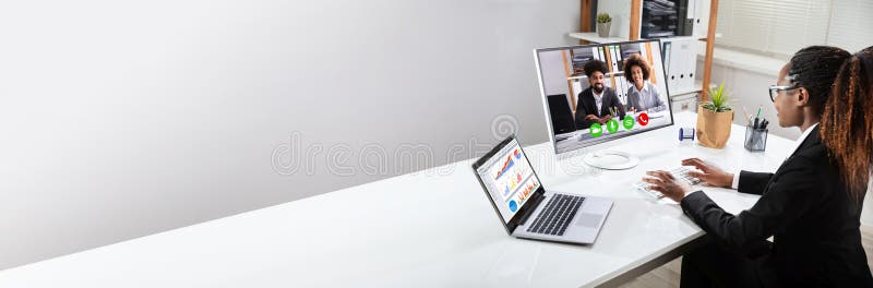 Online Video Conference Call Stock Photo - Image of copy, collage ...