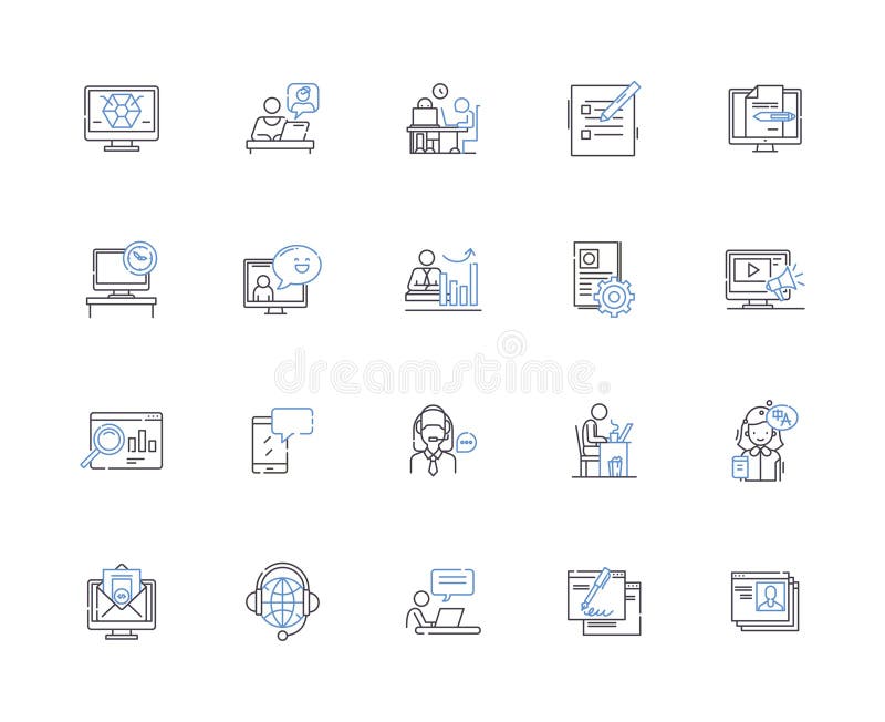 Work from Home Outline Icons Collection. Home-based, Telecommuting ... Work from Home Outline Icons Collection. Home-based, Telecommuting ...