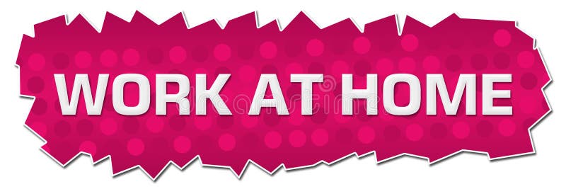 Work at Home Pink Dots Background Cutout Horizontal Stock Illustration ...