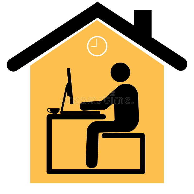 Home Office, Work From Home Allowed - Icon, Sign Or Symbol. Stick ...