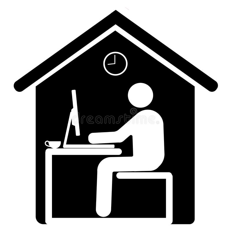 Work from Home. Professional Working on Computer at Home Stock Vector ...