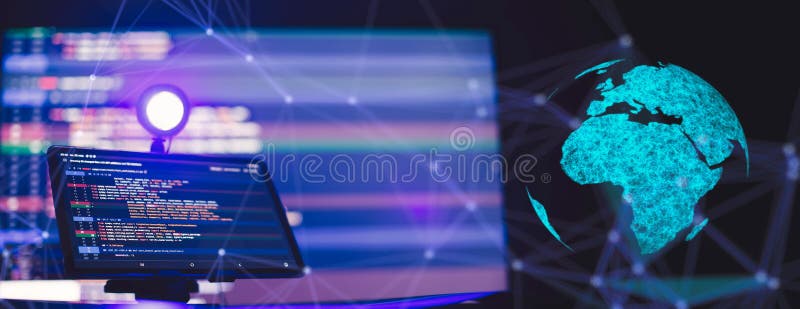 Work From Home Programmer Coding Code On Notebook Screen At Home