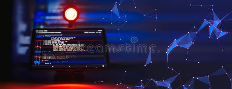 Work From Home Programmer Coding Code On Notebook Screen At Home Stock Image Image Of