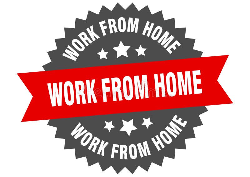 Work from Home Square Isolated Sign Set. Work from Home Stamp Stock ...
