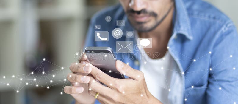 Work from Home with Smartphone Application Email, Call, Line and ...