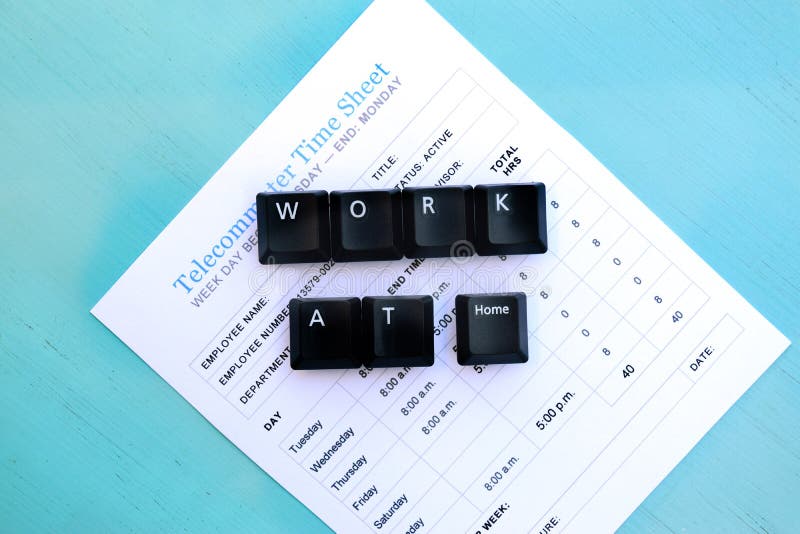 Work at Home Spelled Out in Keyboard Keys Stock Image - Image of ...
