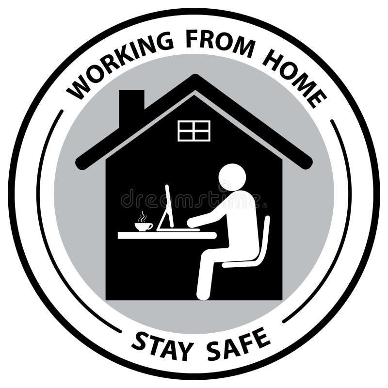 Work from Home Stay Safe. Professional Working on Computer at Home ...