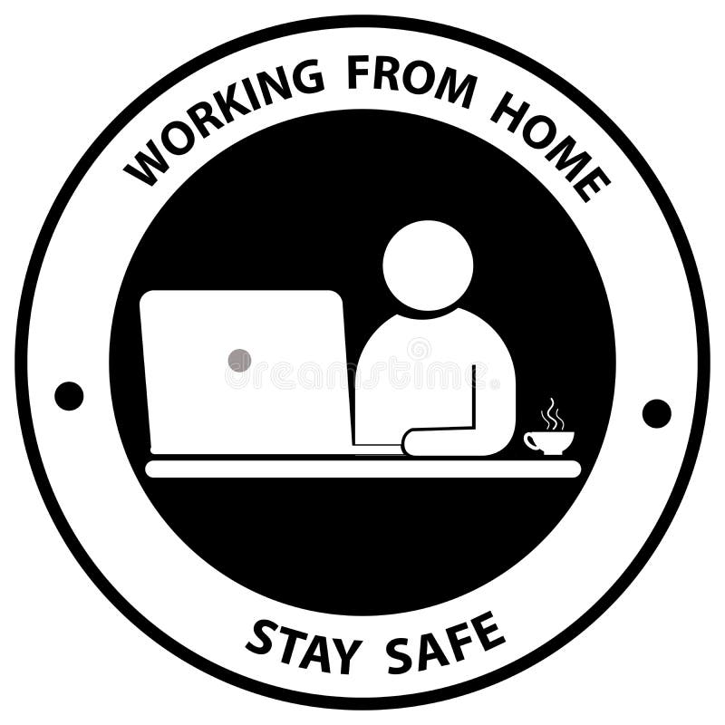 Work from Home Stay Safe. Professional Working on Computer at Home ...