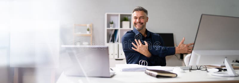 Work from Home Stretch Exercise Stock Photo - Image of business ...