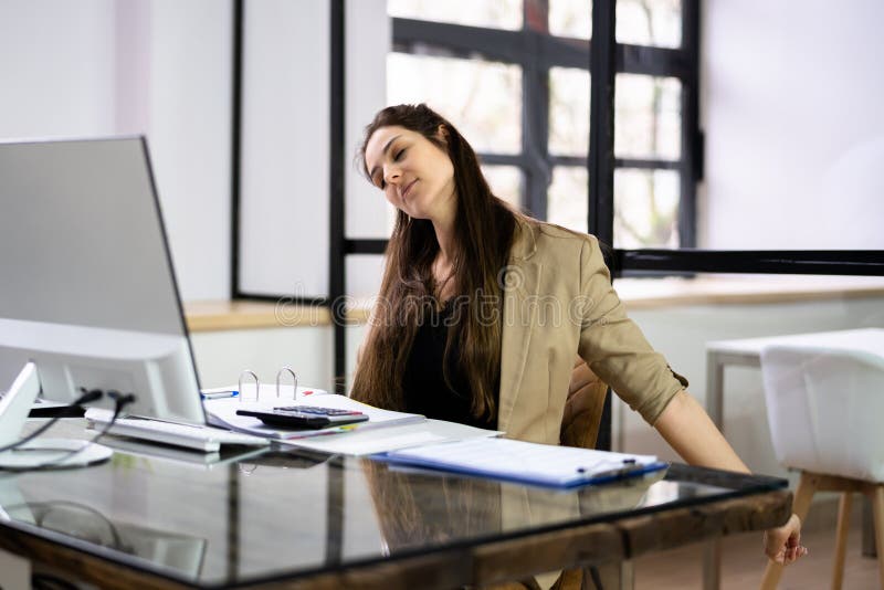 Work from Home Stretch Exercise Stock Image - Image of desk, arabic ...
