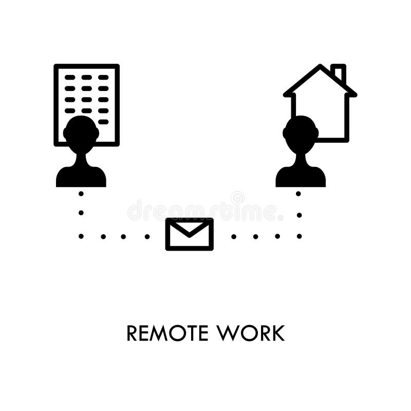Work at Home, Teleworking Icon Set Stock Vector - Illustration of ...