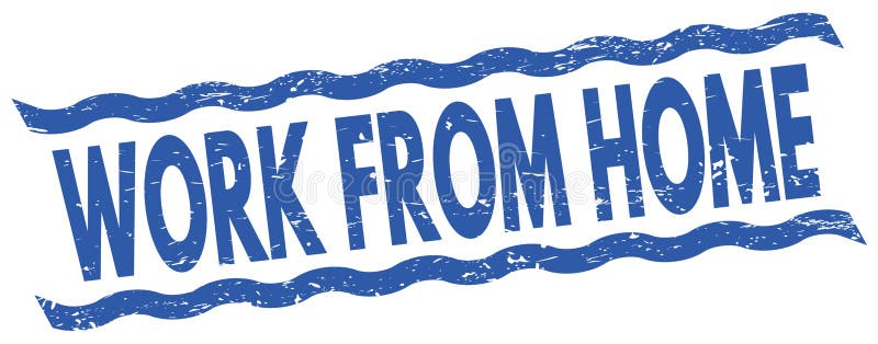 WORK from HOME Text on Blue Lines Stamp Sign Stock Illustration ...