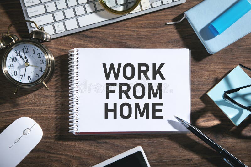 Work from Home Text with a Business Objects Stock Photo - Image of ...