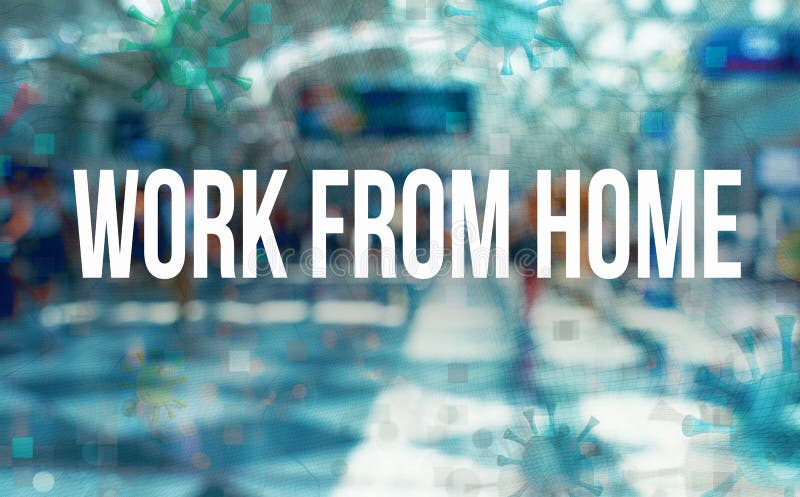 Work from Home Theme with an Airport Background Stock Illustration ...