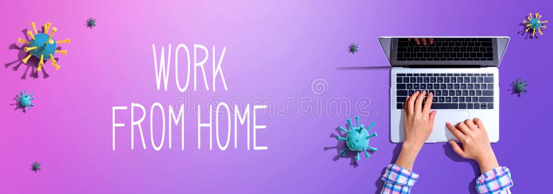 Work from Home Theme with Woman Using a Laptop Stock Photo - Image of ...