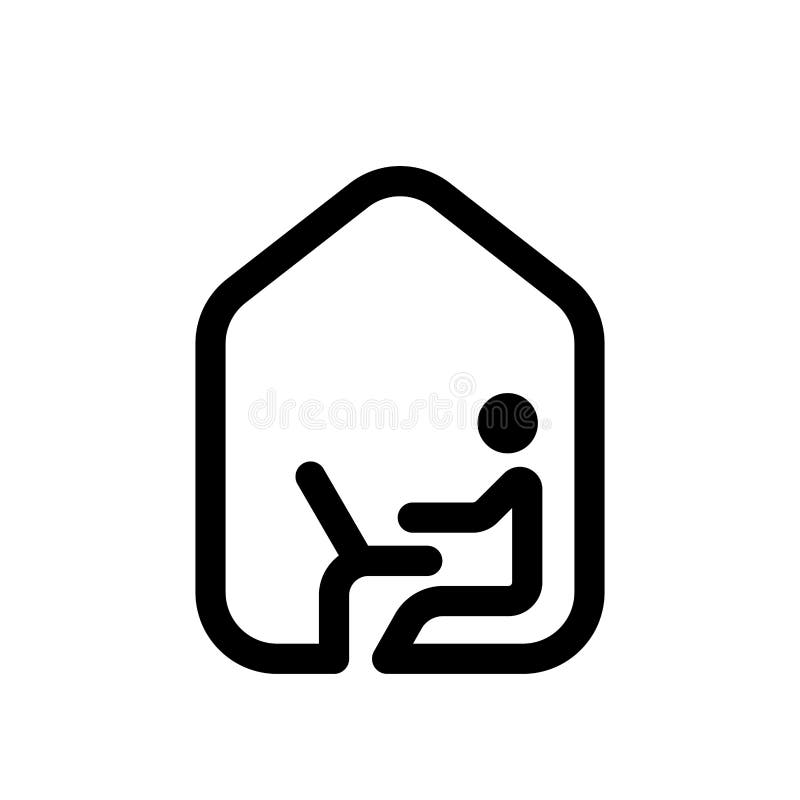 Work from Home Vector Icon Sign Symbol Stock Vector - Illustration of ...
