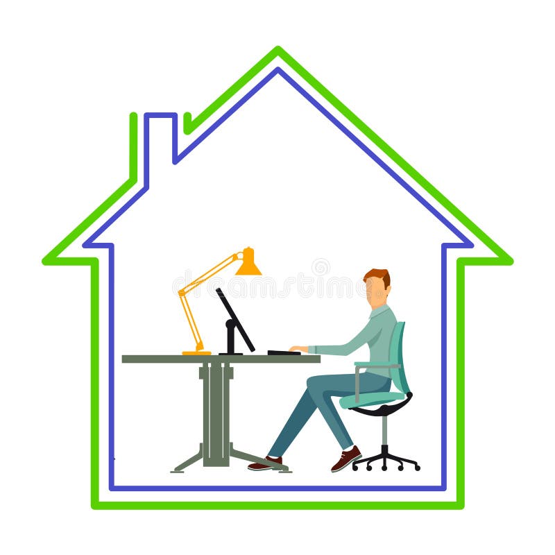 Work from Home. - Vector Illustration Stock Vector - Illustration of ...