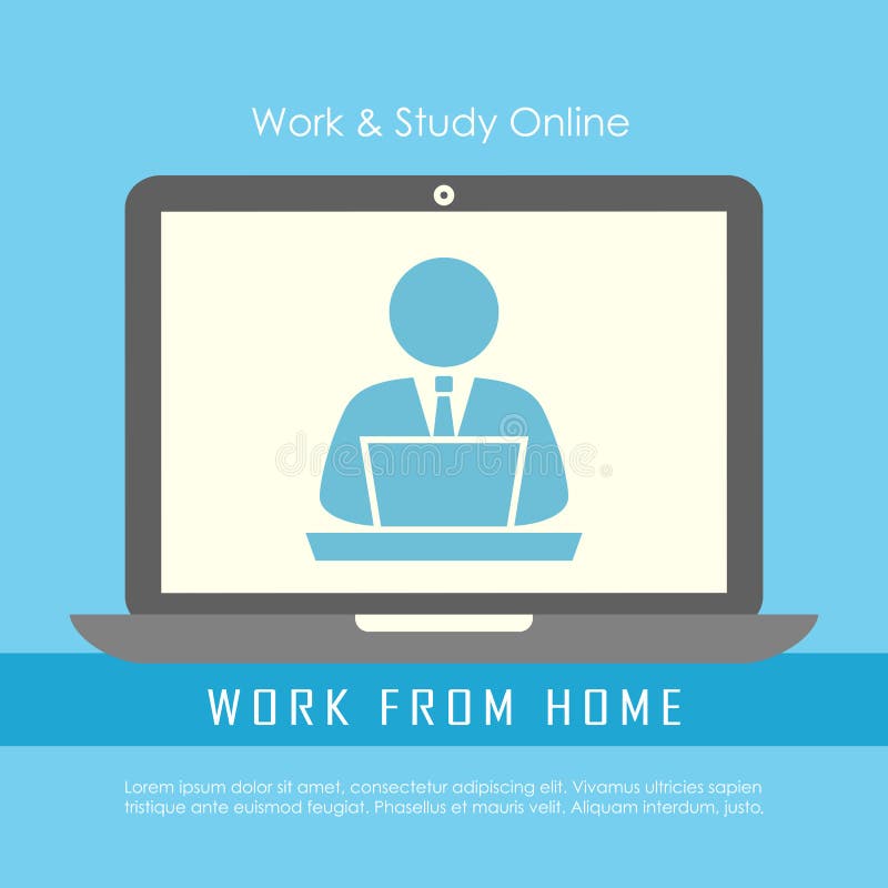 Work from Home Vector Poster Stock Vector - Illustration of hacker ...