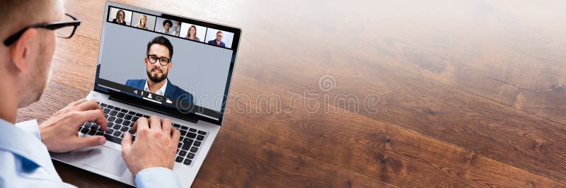 Work from Home Video Conference Call Stock Image - Image of ...