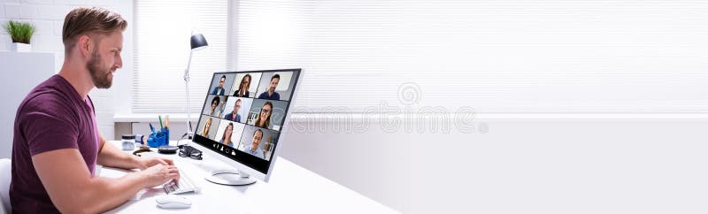 Work from Home Video Conferencing Stock Photo - Image of work, multiple ...