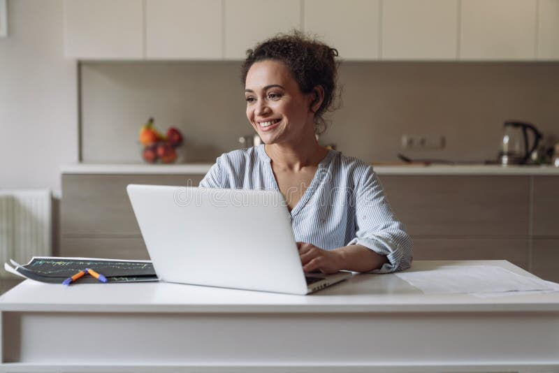 Work at home stock photo. Image of beautiful, covid19 - 225337686