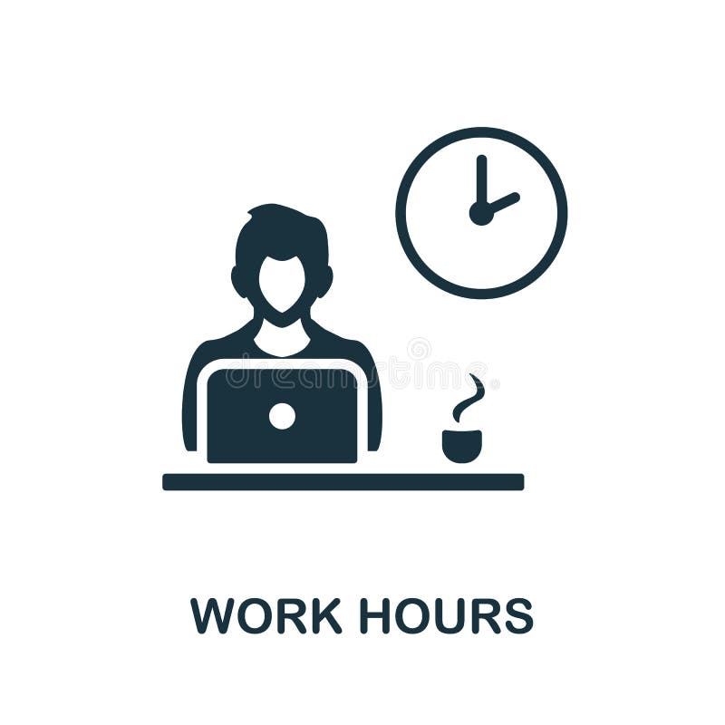 Work Hours Icon. Monochrome Sign from Project Development Collection ...