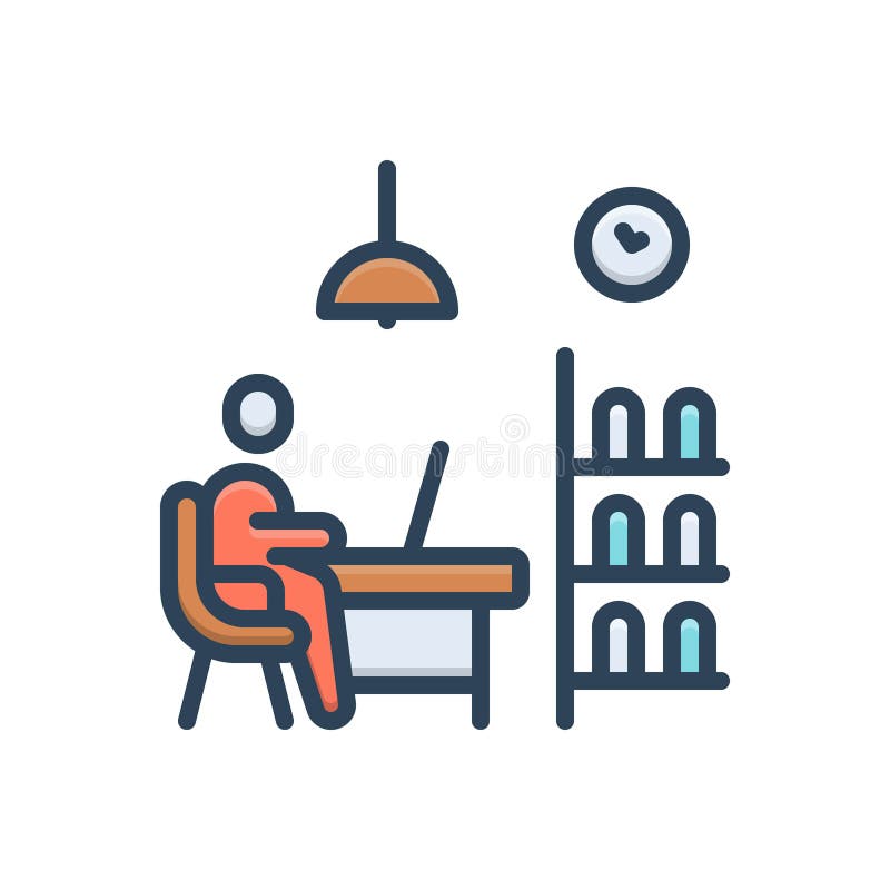 Color Illustration Icon for Work, Performance and Worker Stock ...